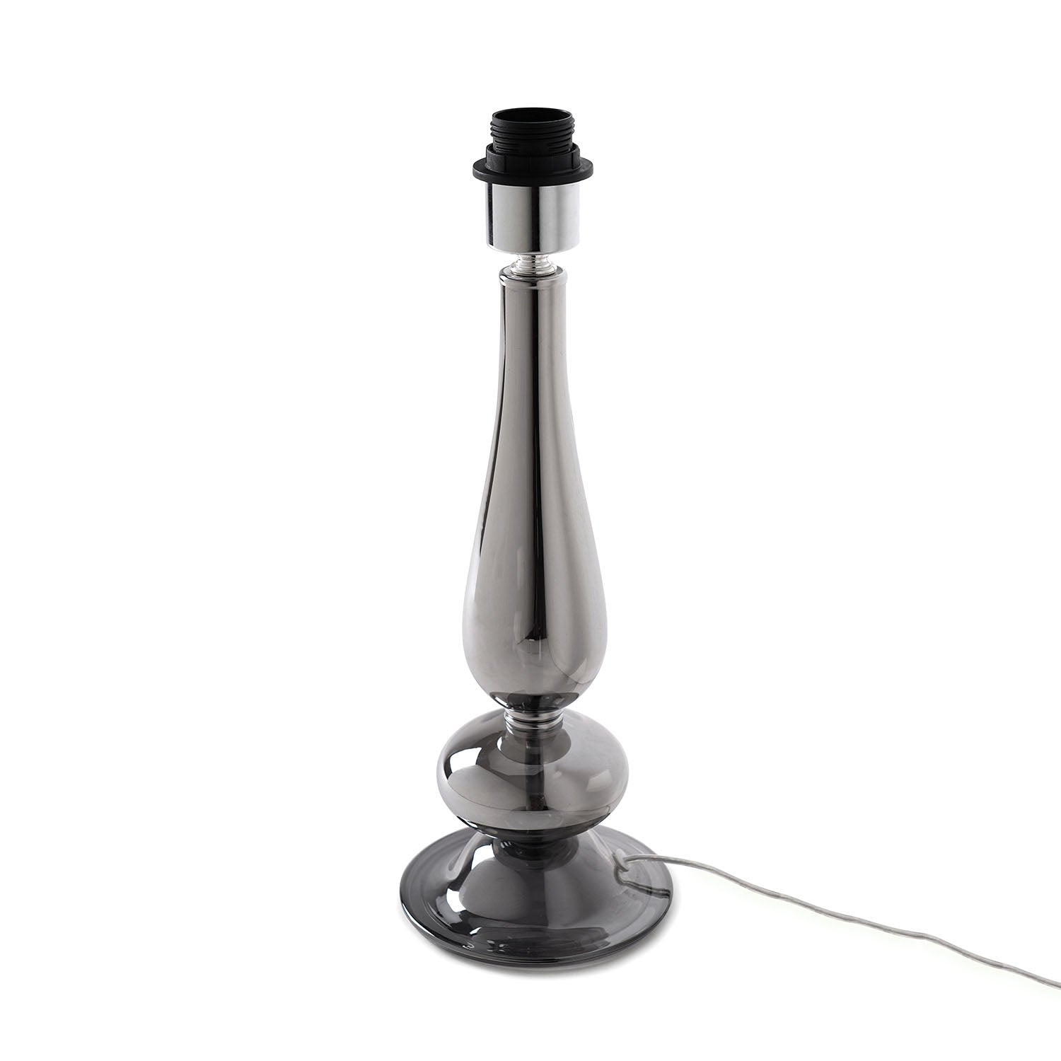 Shop Grey Teardrop Shaped Glass Table Lamp Stand (without shade) - at ...