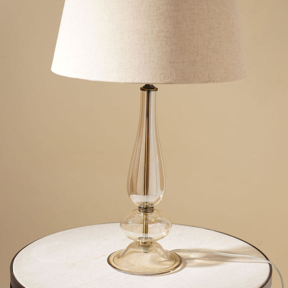 Gold Teardrop Shaped Glass Lamp Stand (without shade)