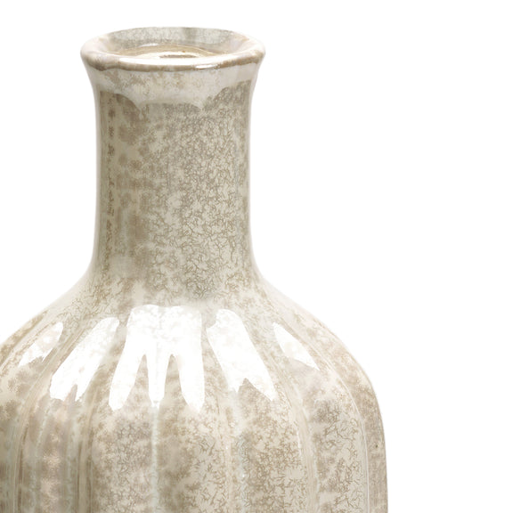 Shop Ivory Pearl Finish Ribbed Ceramic Vase - Small - at Best Price ...