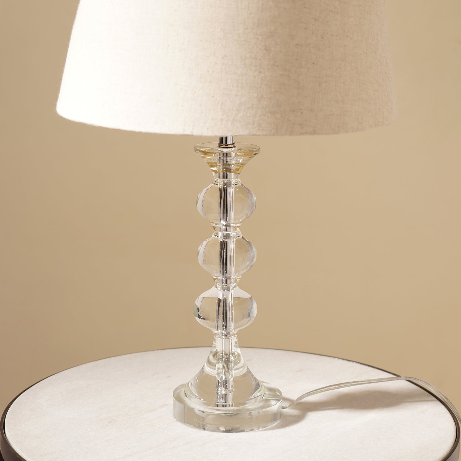 Shop Clear Three Ball Crystal Table Lamp Stand (without shade) - at ...