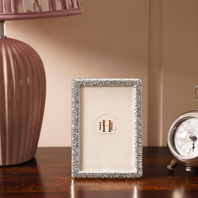 Shop Silver Plated Hammered Metal Photo Frame - Small - at Best Price ...