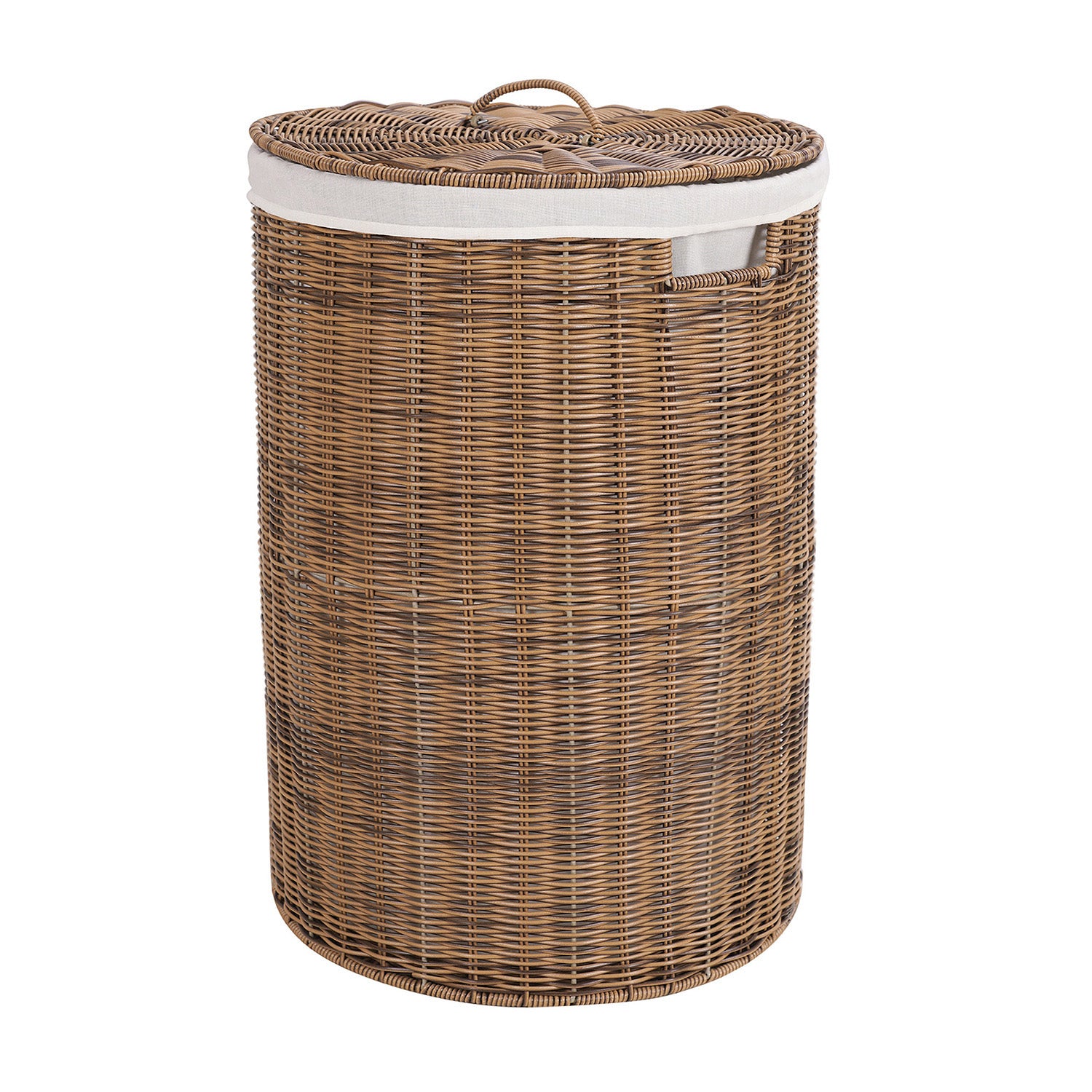 Shop Natural Round Heather Wicker Bin with Lid - at Best Price Online ...