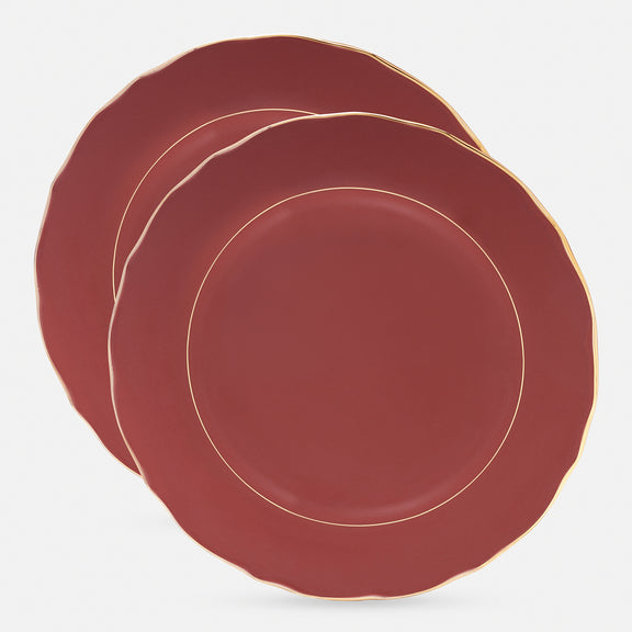 Shop Set of 2 Red Ceramic Dinner Plates - at Best Price Online in India