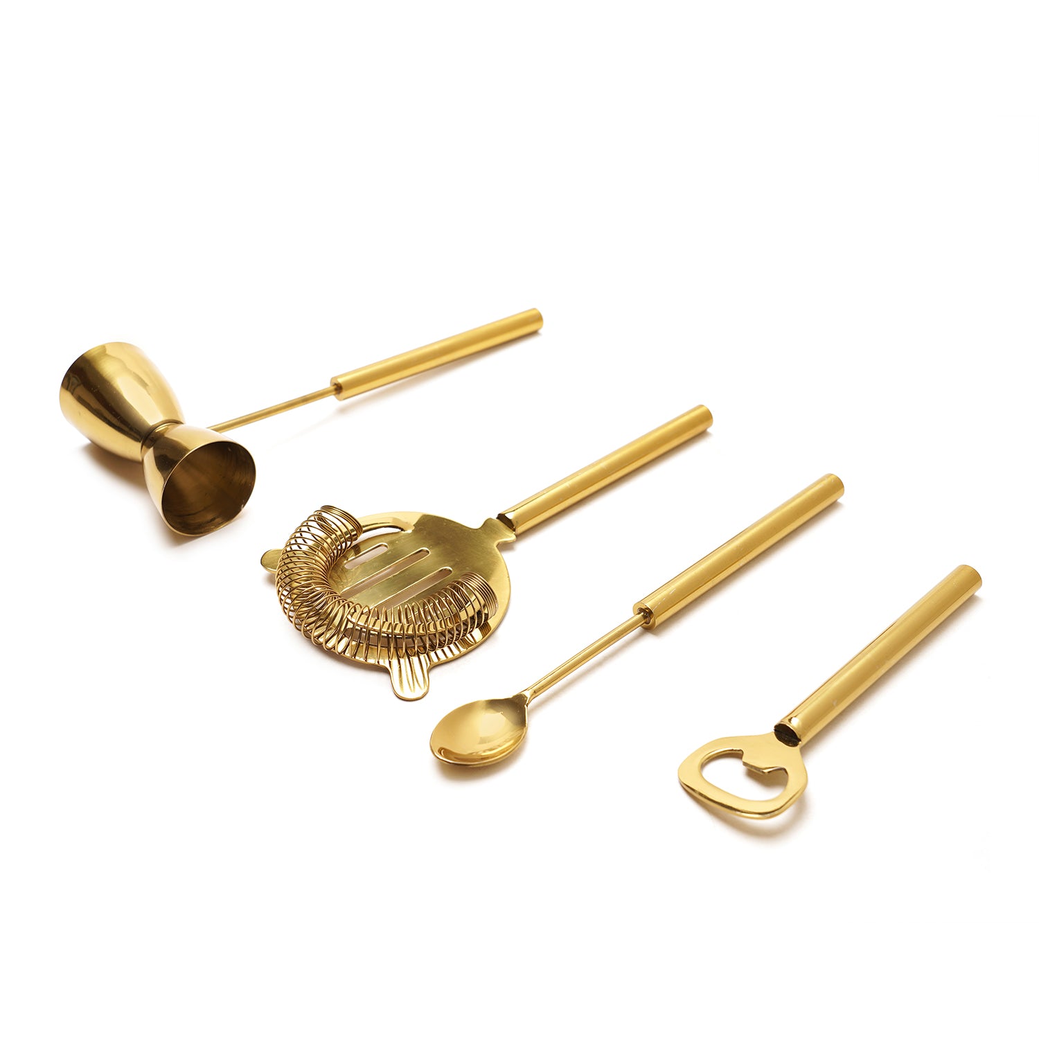 Shop Gold Hammered Metal Bar Tool Set with Base - at Best Price Online ...