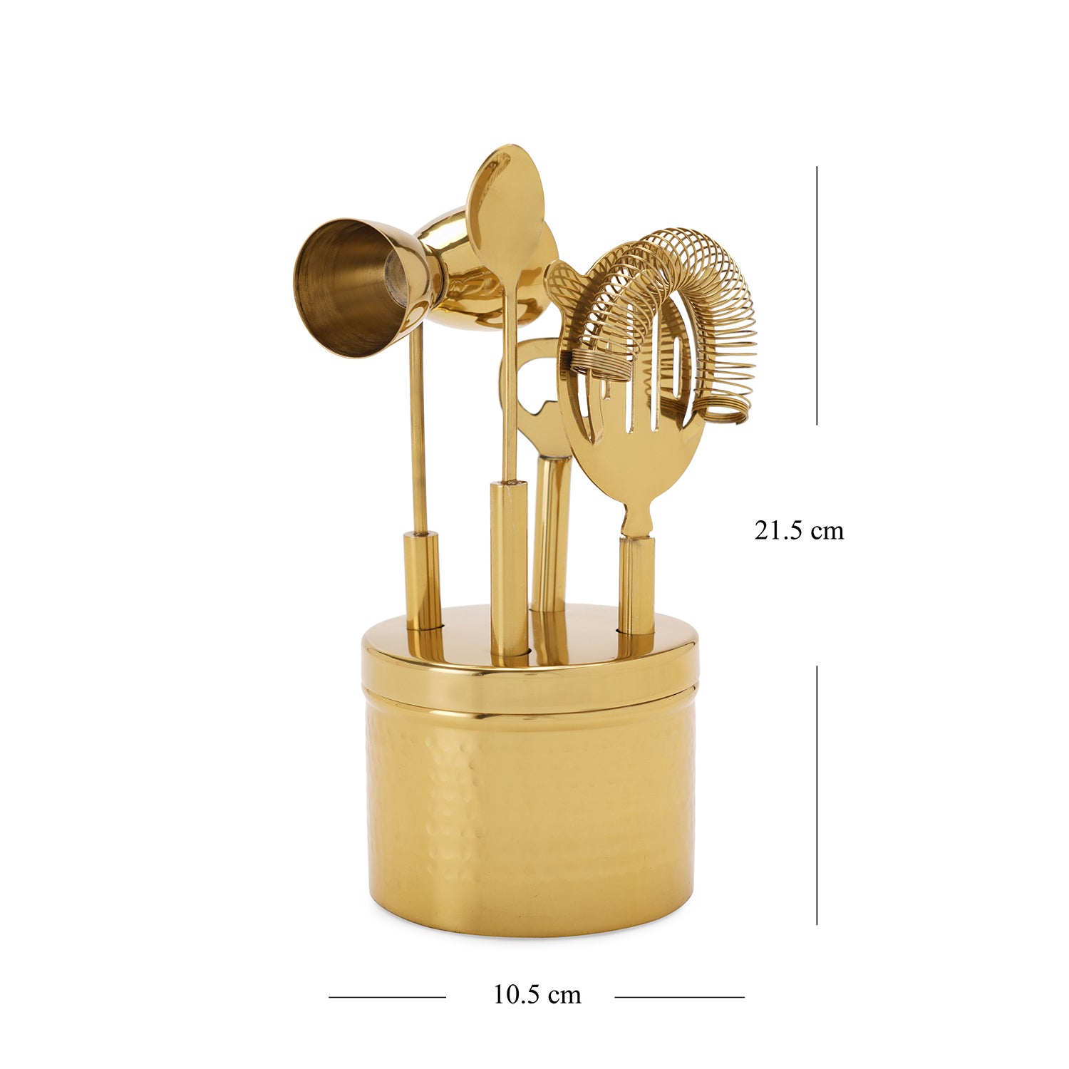 Shop Gold Hammered Metal Bar Tool Set with Base - at Best Price Online ...
