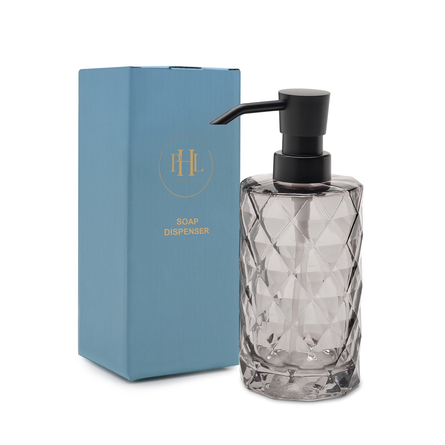 Shop Black Prism Texture Glass Soap Dispenser - at Best Price Online in ...