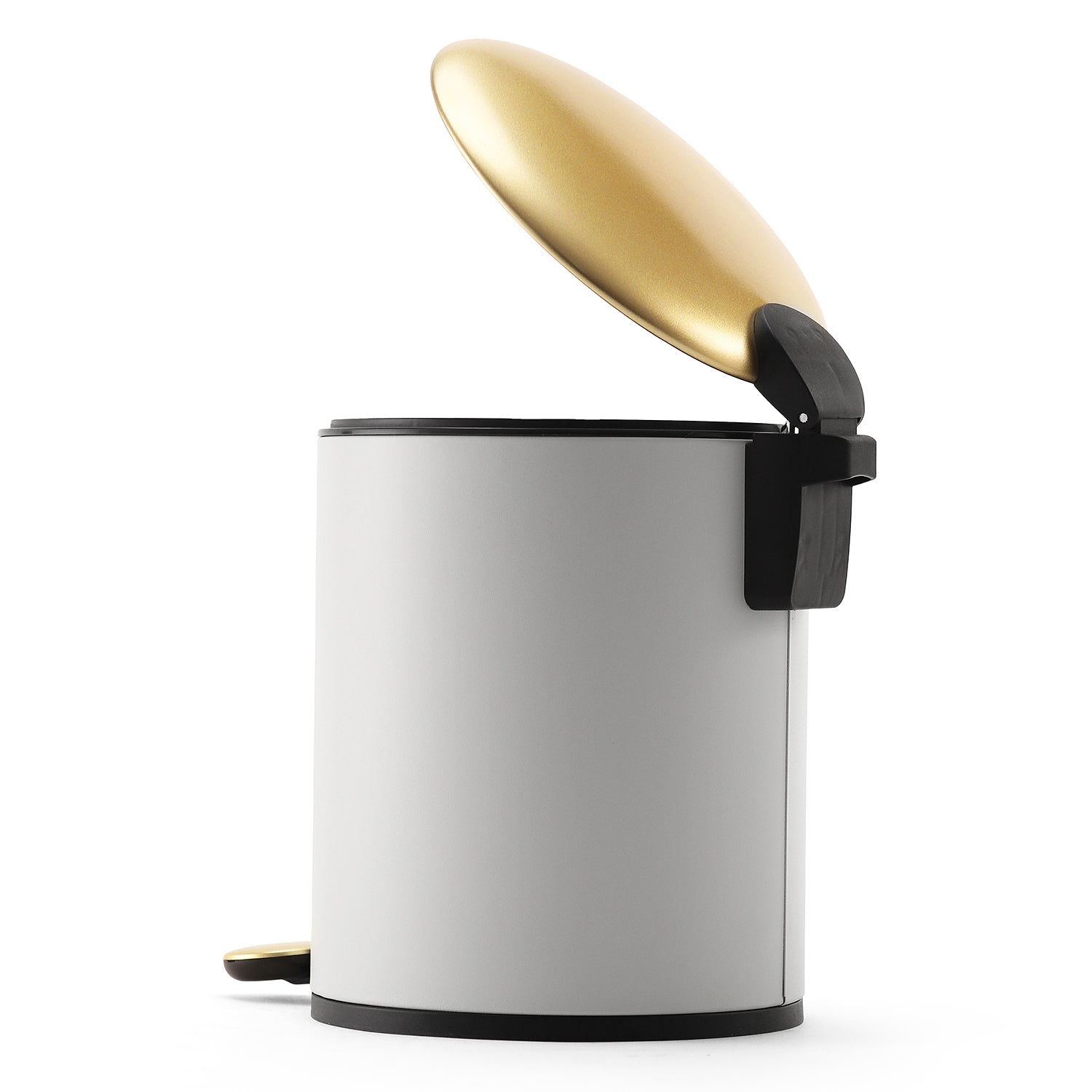 Shop White Iron Pedal Circular Dustbin With Lid - Small - at Best Price ...