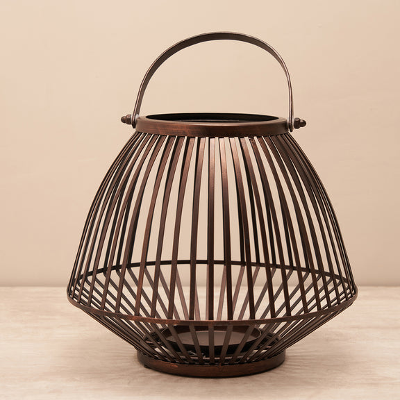 Shop Brown Metal Antique Finish Wire Lantern - Large - at Best Price ...