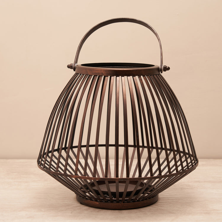 Shop Brown Metal Antique Finish Wire Lantern - Large - at Best Price ...