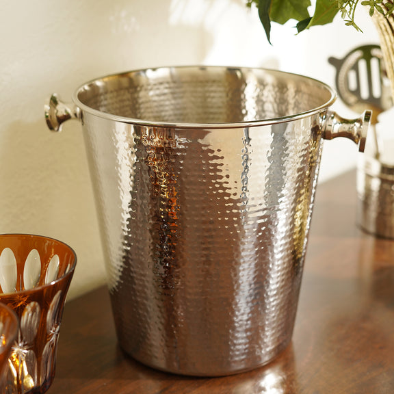 Shop Silver Hammered Metal Wine Bucket - at Best Price Online in India
