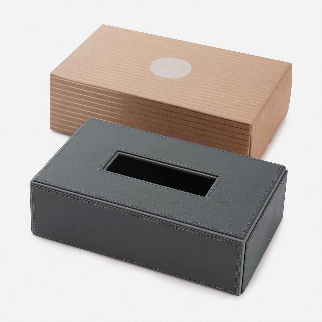 Shop Grey Faux Leather Tissue Box - at Best Price Online in India