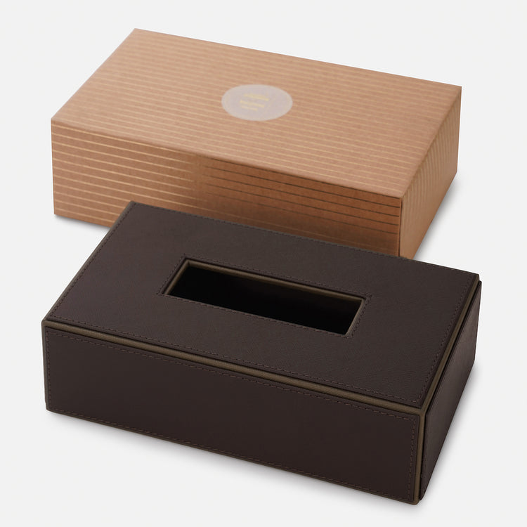 Shop Dark Brown Faux Leather Tissue Box With Cover - at Best Price ...