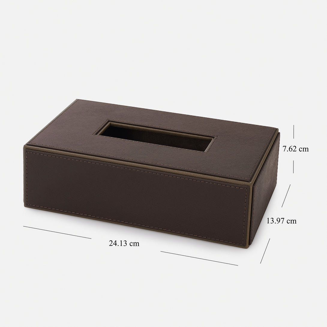 Shop Dark Brown Faux Leather Tissue Box - at Best Price Online in India