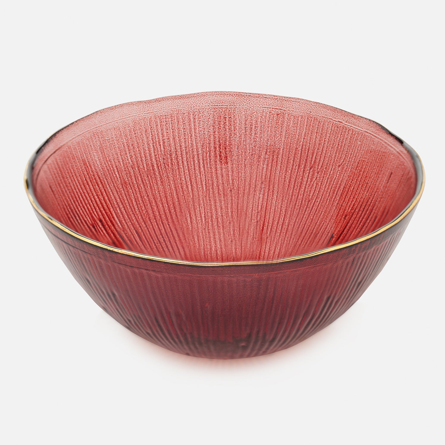 Shop Set of 2 Red Radial Glass Serving Bowls - at Best Price Online in ...