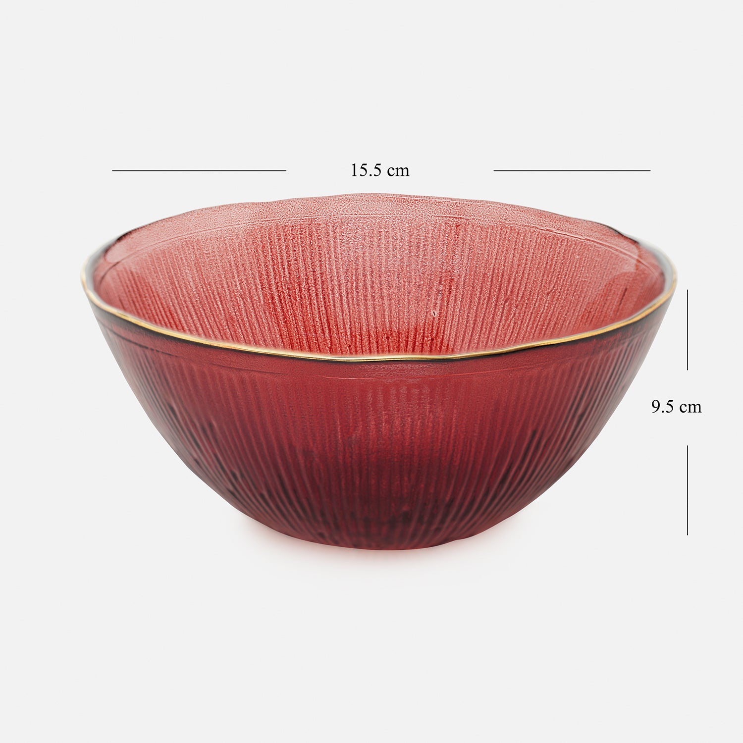 Shop Set of 2 Red Radial Glass Serving Bowls - at Best Price Online in ...