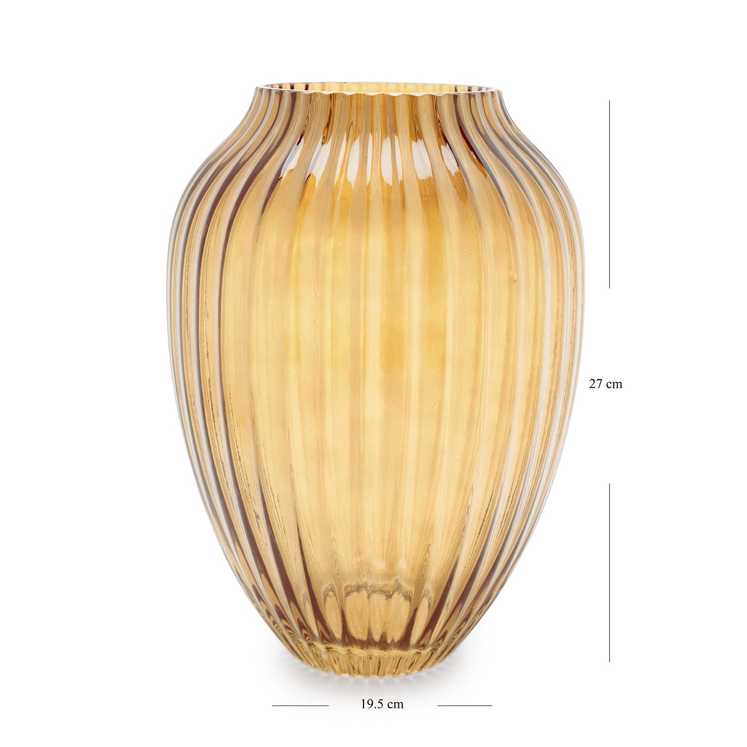 Shop Light Brown Ribbed Glass Vase - Large - at Best Price Online in India