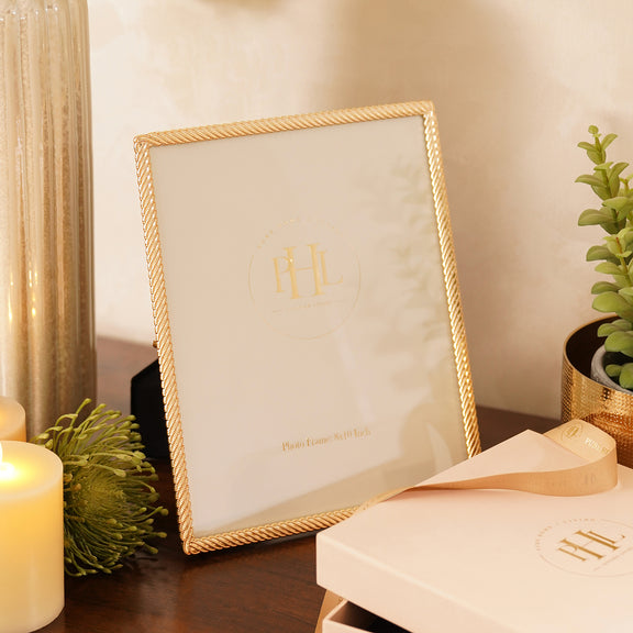 Shop Gold Plated Diagonal Twisted Metal Photo Frame - Large - at Best ...