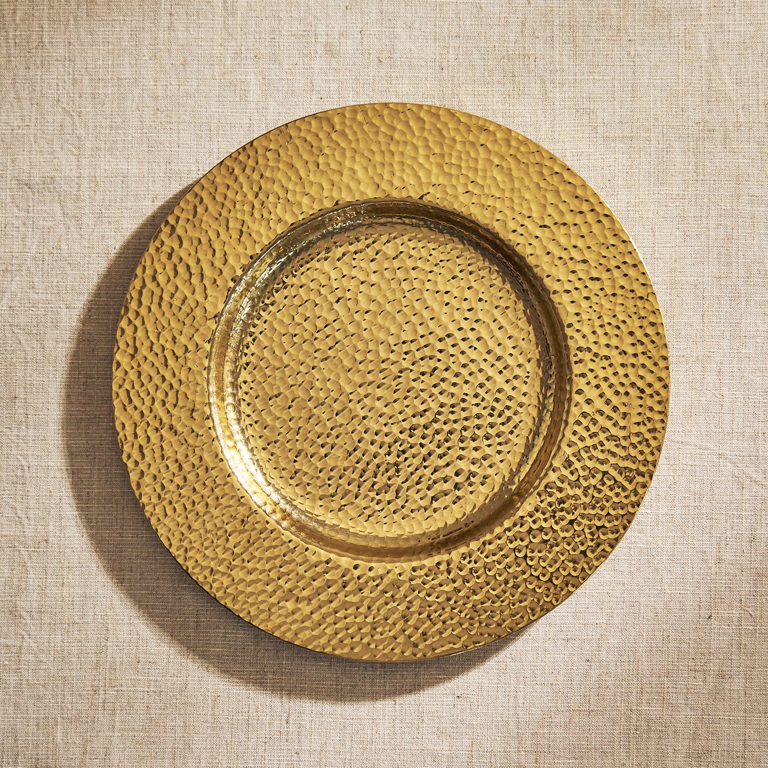 Shop Gold Hammered Decorative Metal Plate - Small - at Best Price ...