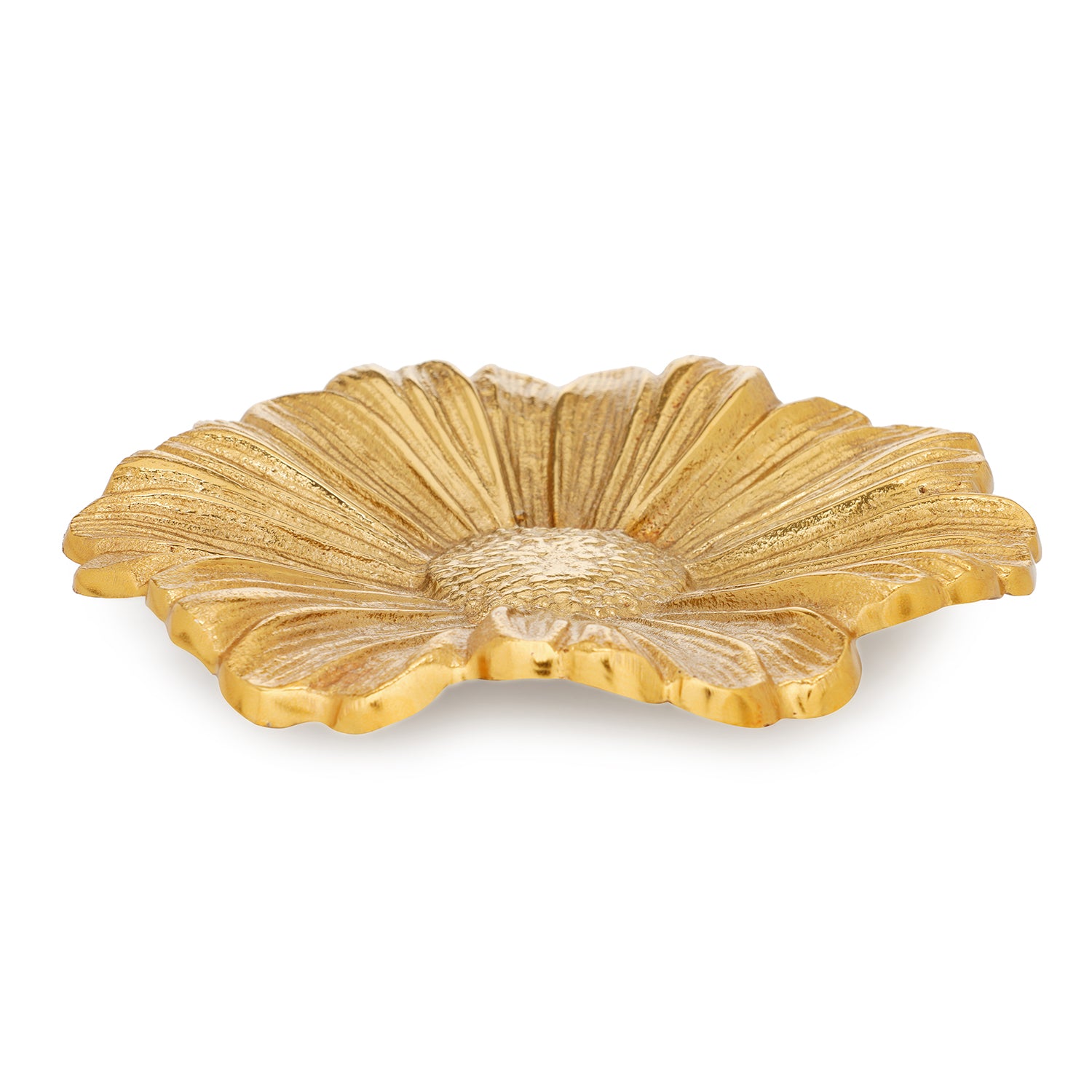 Shop Gold Metal Flower Decorative Platter - Small - at Best Price ...