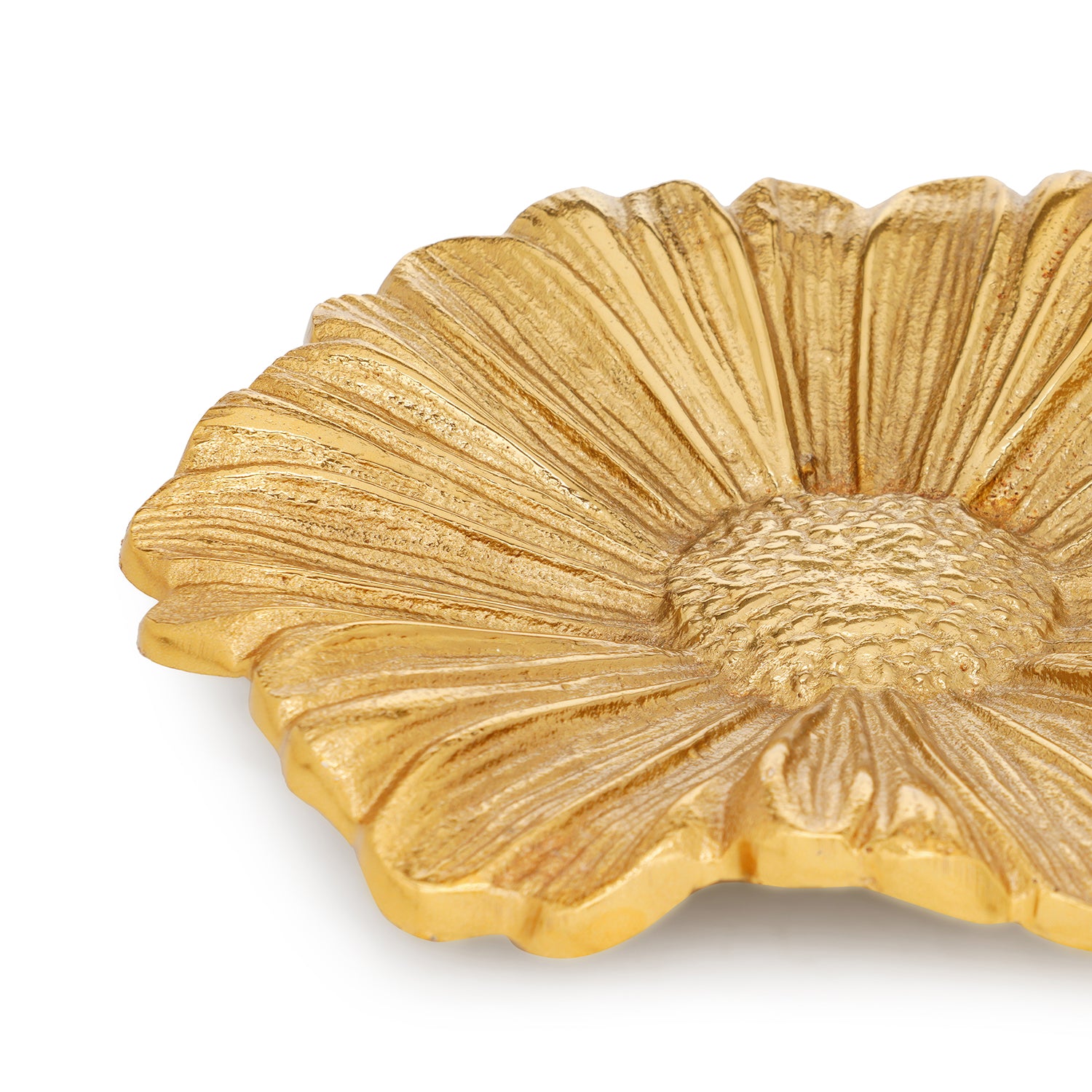 Shop Gold Metal Flower Decorative Platter - Small - at Best Price ...