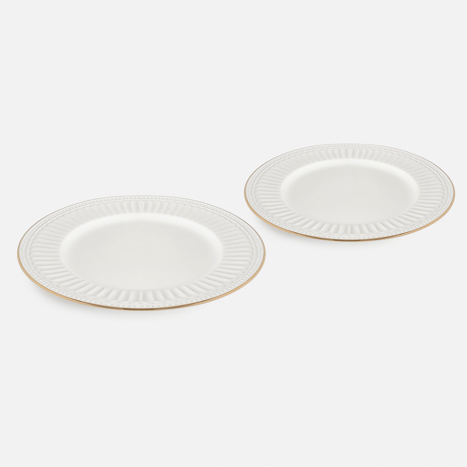 Shop Set of 2 Ivory Ceramic Dinner Plates - at Best Price Online in India