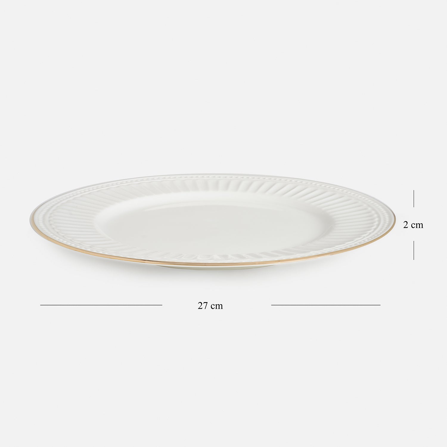 Shop Set of 2 Ivory Ceramic Dinner Plates - at Best Price Online in India