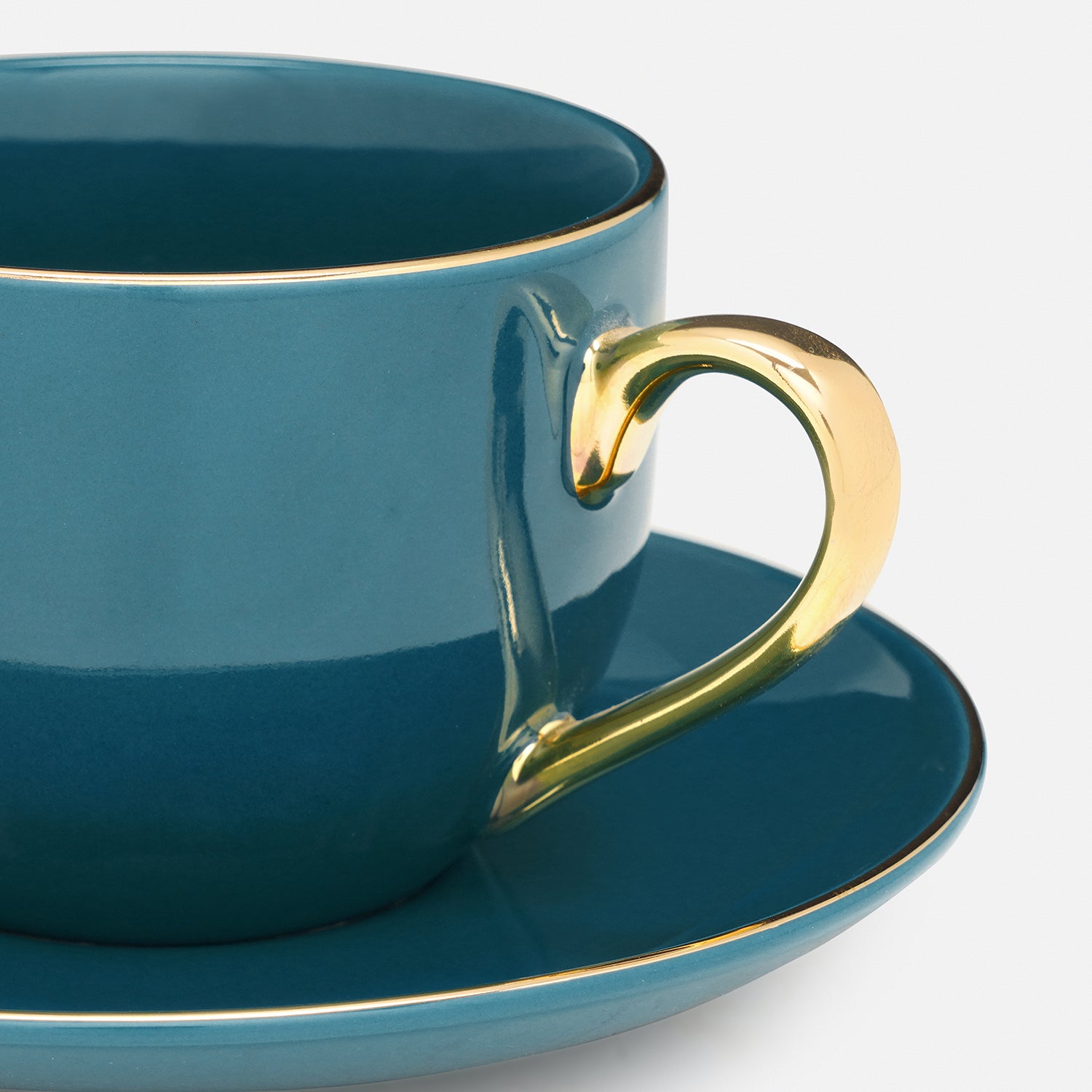 Shop Set of 2 Teal Senorita Tea Cups and Saucers - at Best Price Online ...