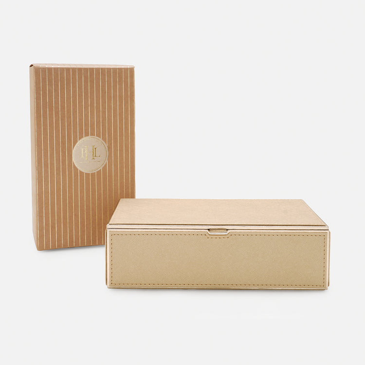 Shop Gold Faux Leather Box with Lid - at Best Price Online in India