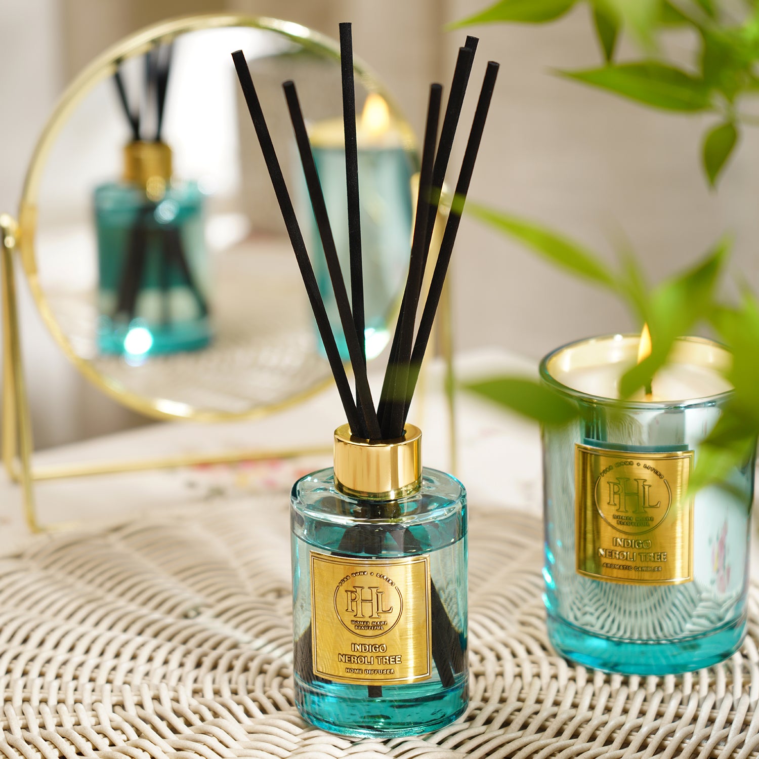 Indigo Neroli Tree Scented Reed Diffuser - Blue