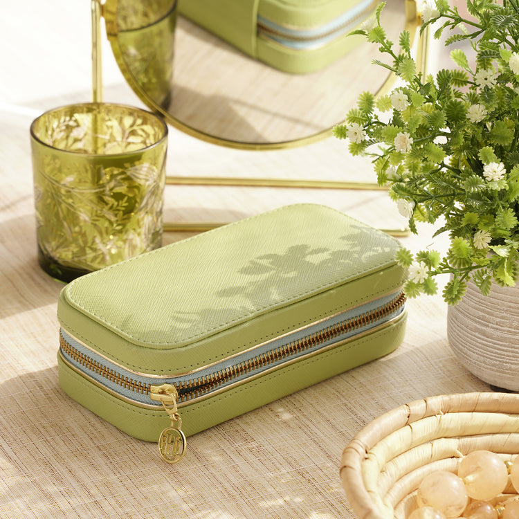 Shop Green Rectangular Faux Leather Travel Jewellery Box - at Best ...