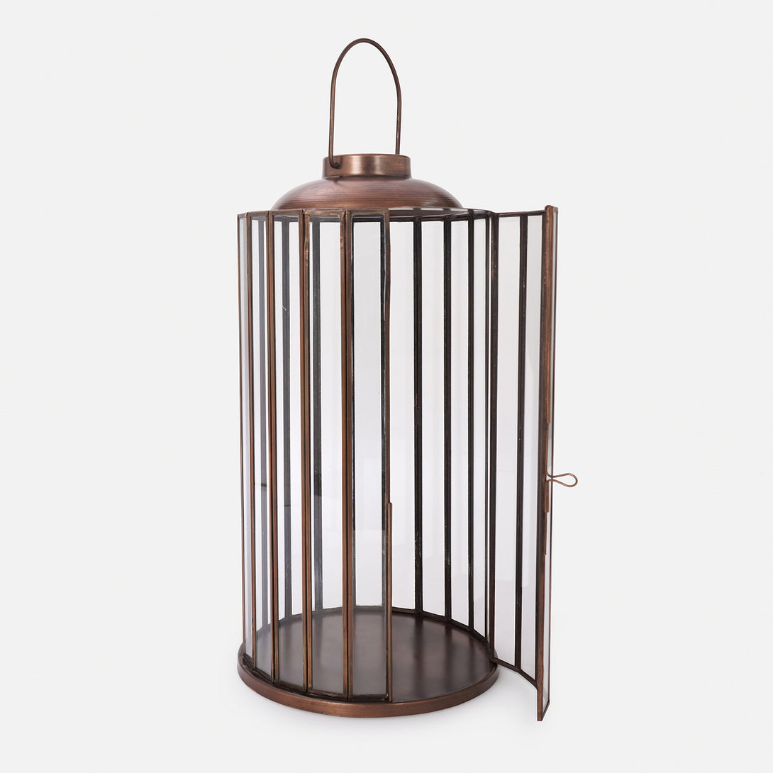 Shop Brown Antique Finish Metal Round Lantern - Large - at Best Price ...