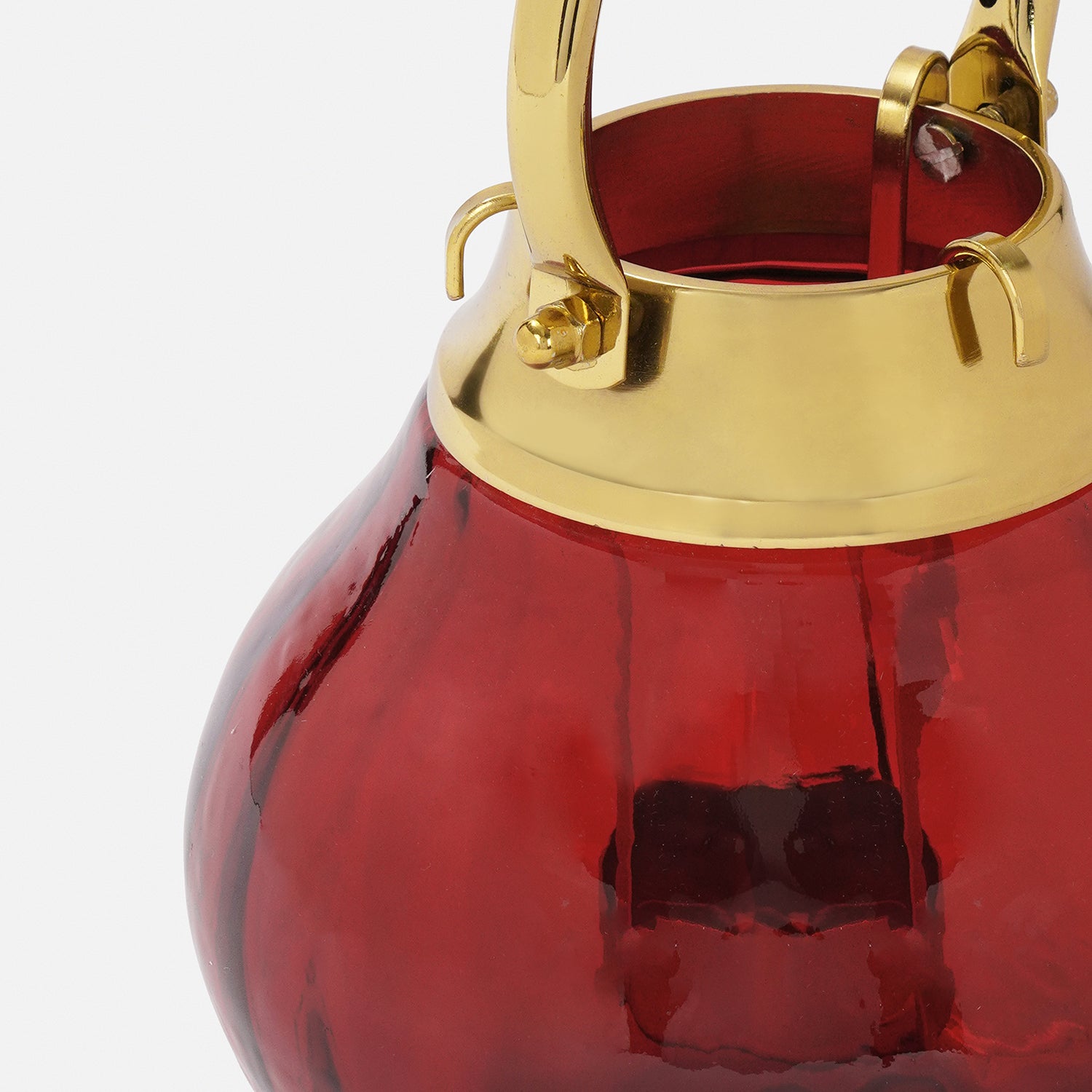 Shop Red Hammered Glass Lantern Tea Light Holder - at Best Price Online ...