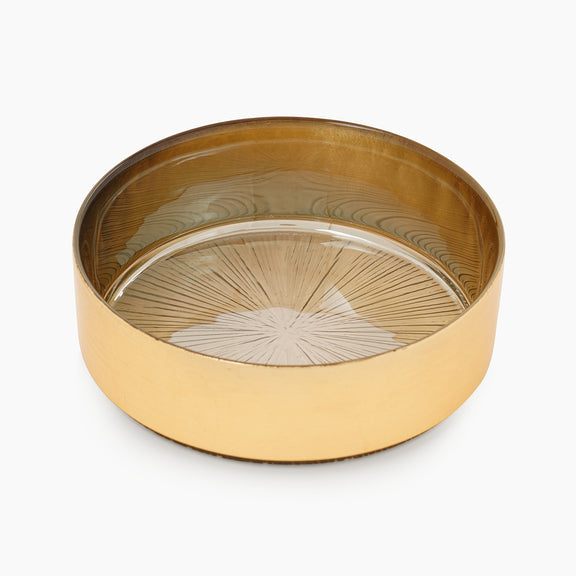 Shop Set of 2 Gold Serving Bowls with Goil Foil Rim - at Best Price ...