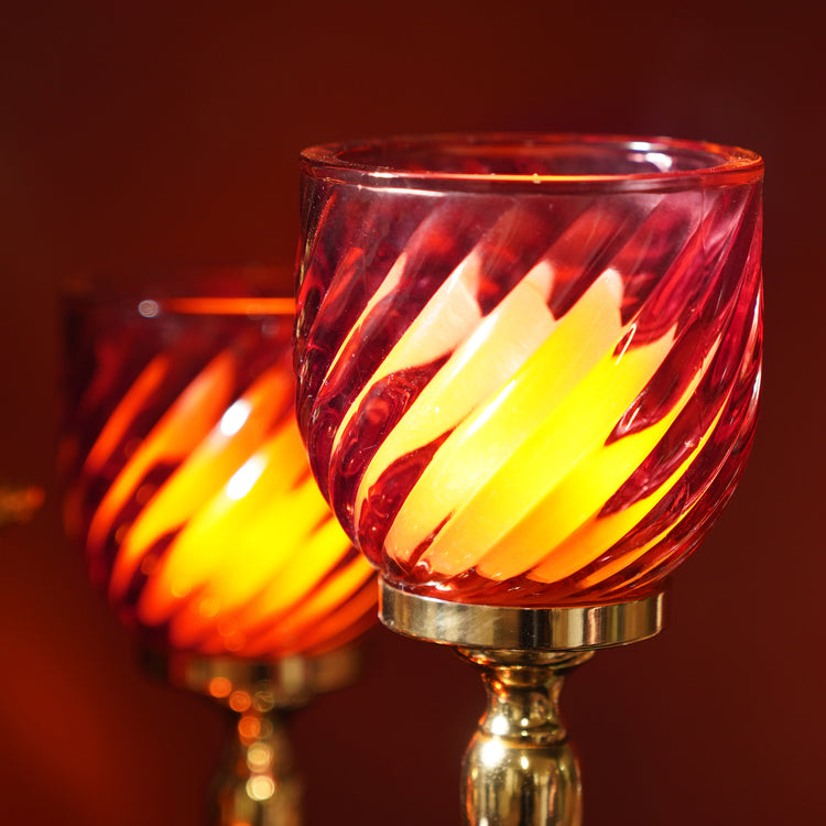Red Swirl Textured Hurricane - Large
