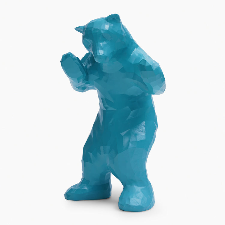 Teal Polyresin Bear Figurine - Large