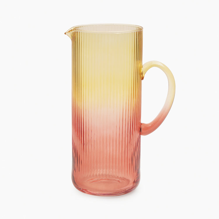Yellow & Orange Ombre Linear Textured Pitcher