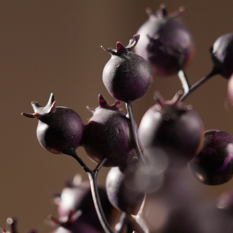 Purple Berry Artificial Flower Stem - Single