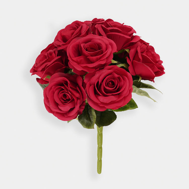 Red Artificial Rose Bunch Spray - Single