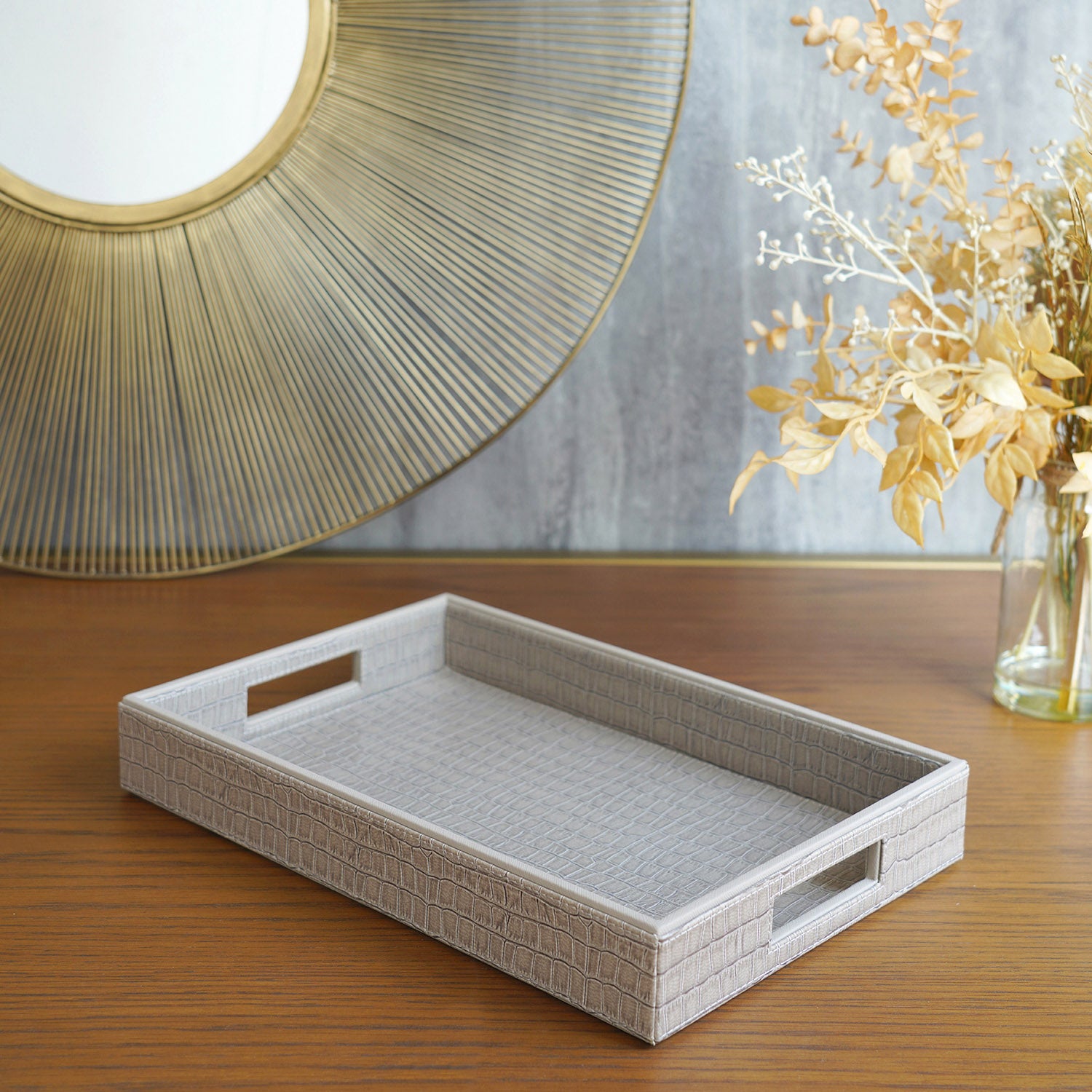 Rectangular Grey Boris Tray