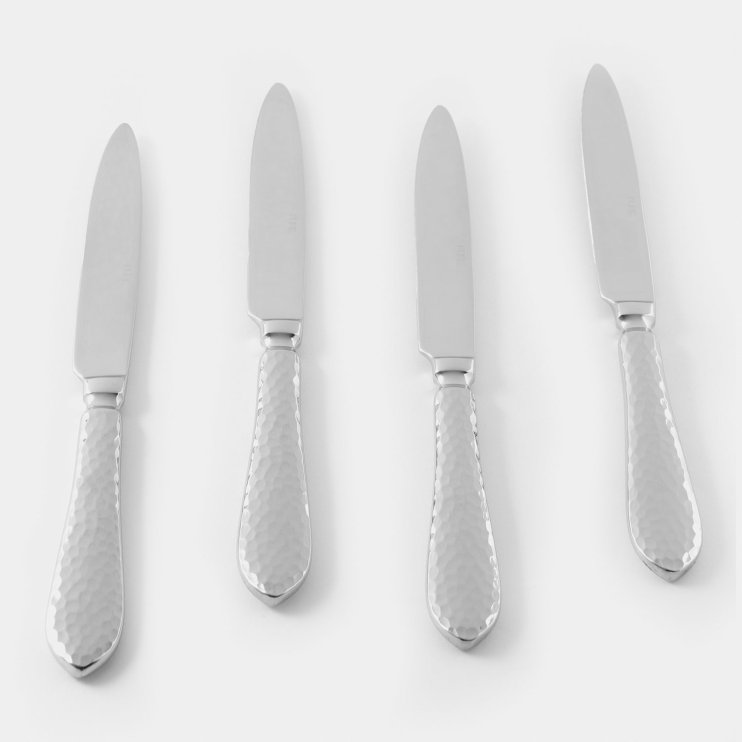Shop Set Of 4 Silver Hammered Dinner Knives - at Best Price Online in India
