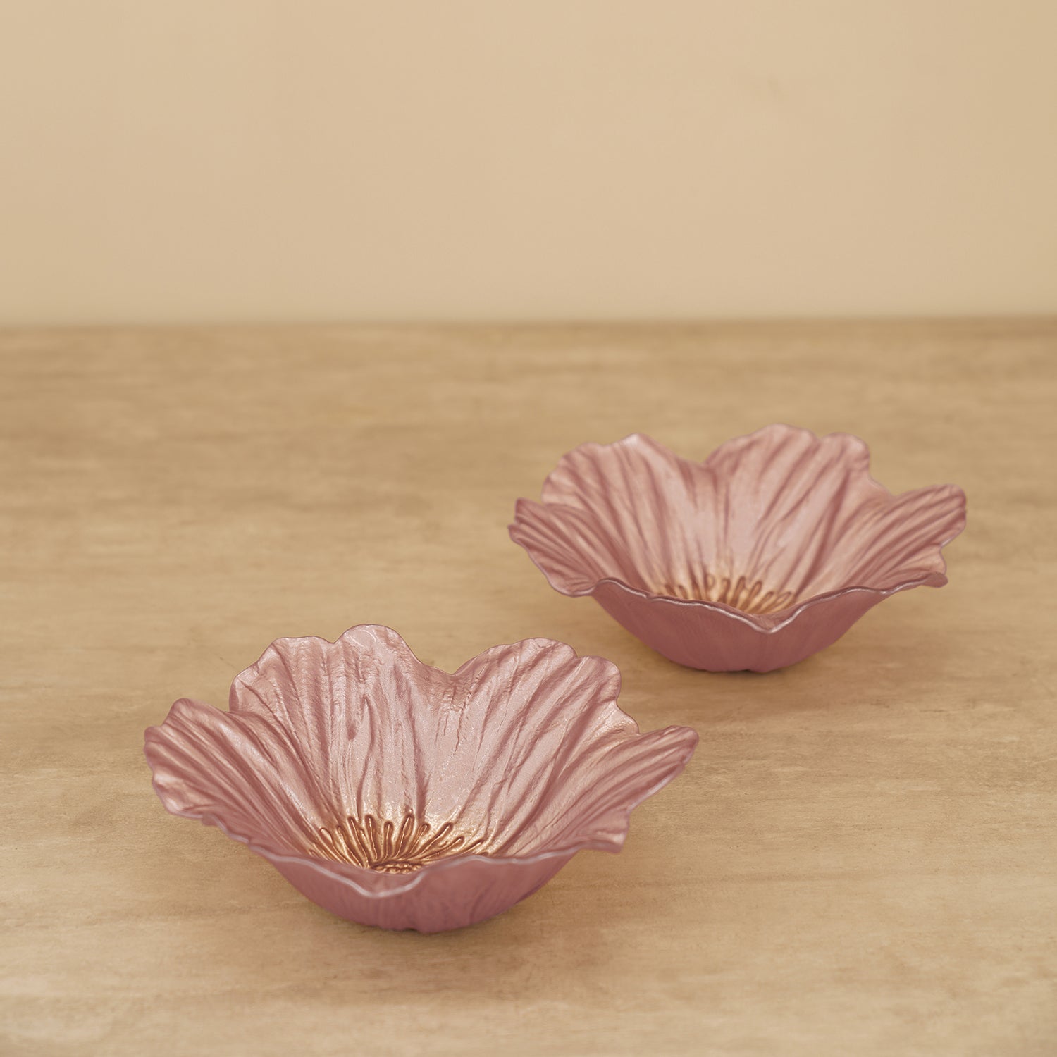Shop Set Of 2 Pink Floral Shaped Small Glass Bowls - at Best Price ...