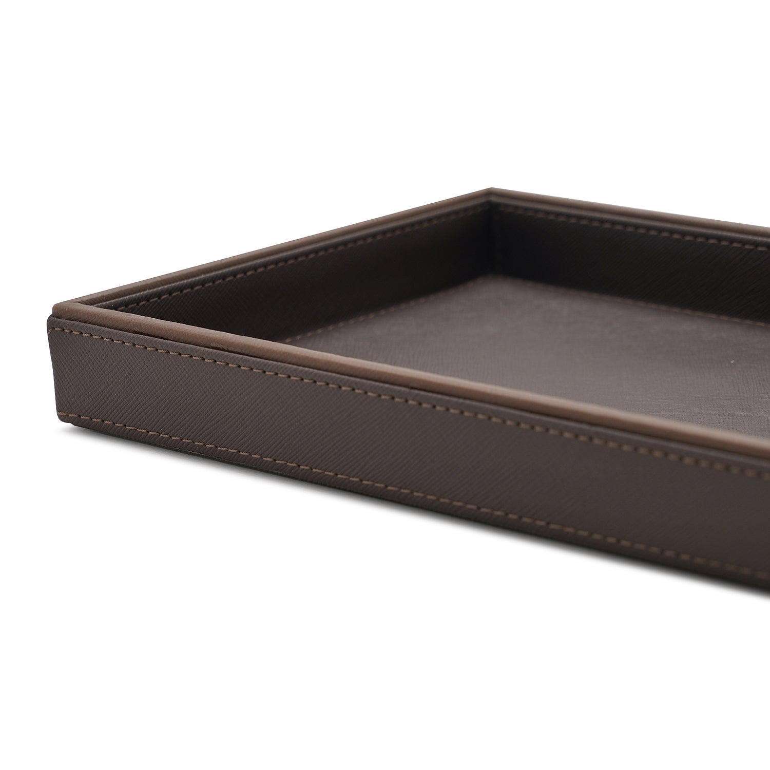 Shop Dark Brown Faux Leather Bathroom Tray - at Best Price Online in India