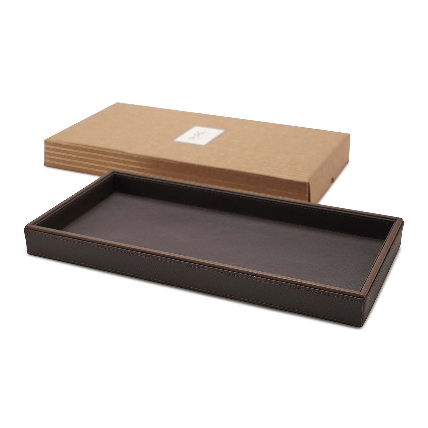 Shop Dark Brown Faux Leather Bathroom Tray - at Best Price Online in India