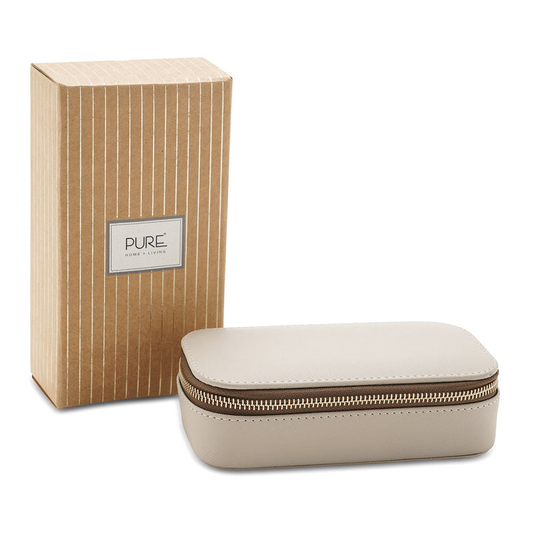 Shop Beige Rectangle Faux Leather Travel Jewellery Box - at Best Price ...
